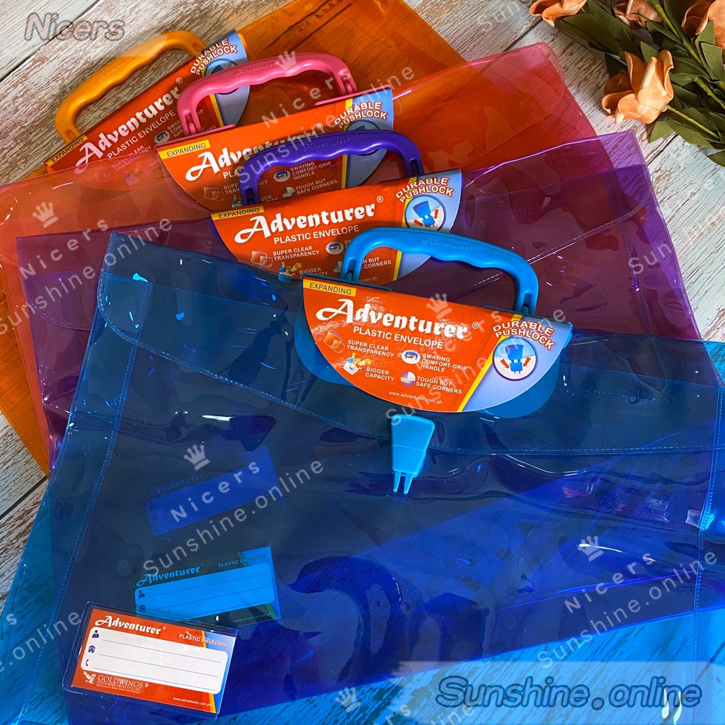 E-213 Adventurer Expanding Plastic Envelope Durable Pushlock | Shopee ...