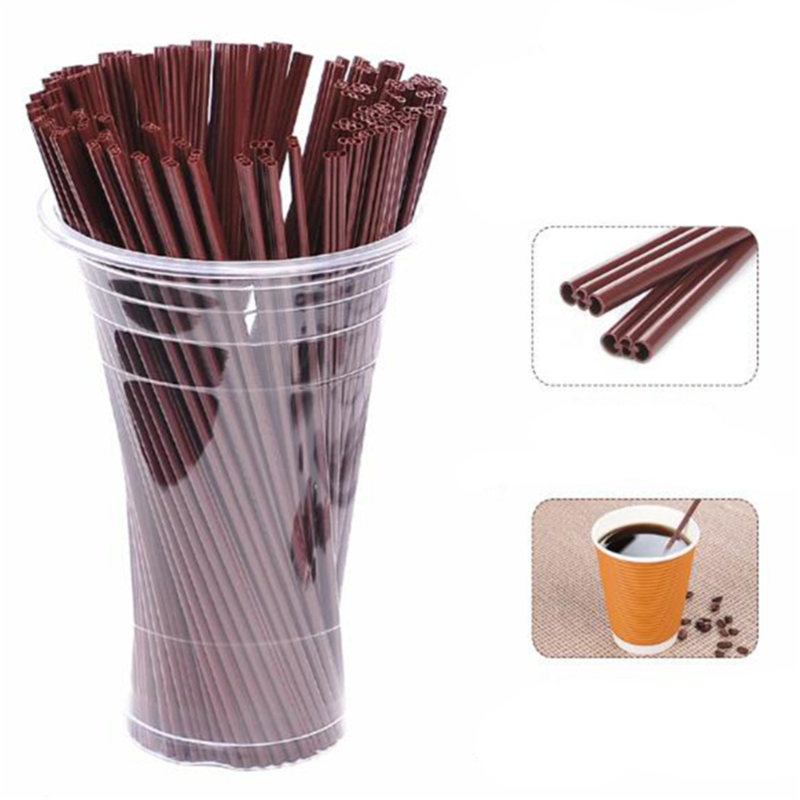 Brown Disposable Plastic Coffee Stirrers Straws Cocktail Sip Stir ...