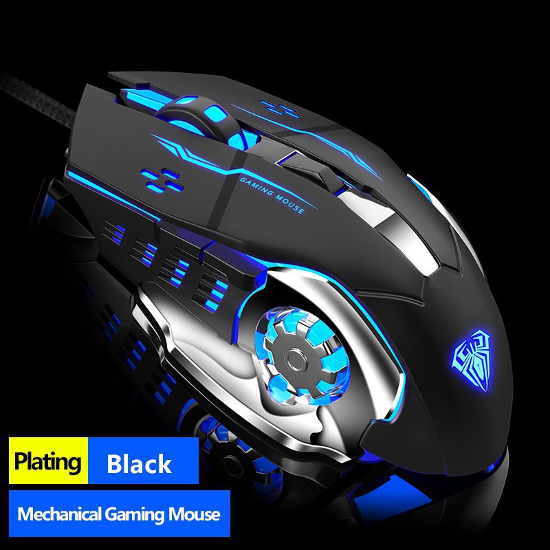 AULA S20 Gaming Mouse Marco Programmable Cool Lighting USB Optical ...