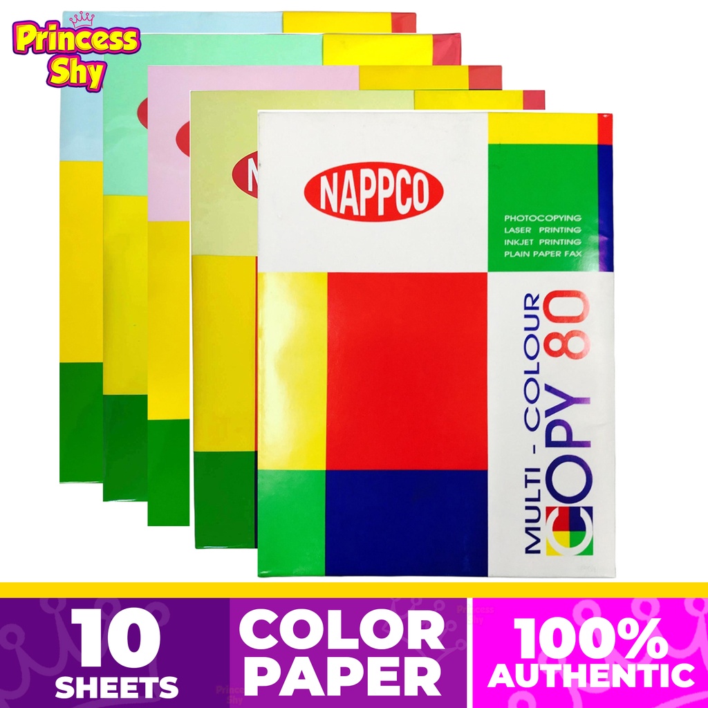 Nappco Multi Color Copy Paper 80 GSM Letter Size Short Sub 24 10 sheets ...