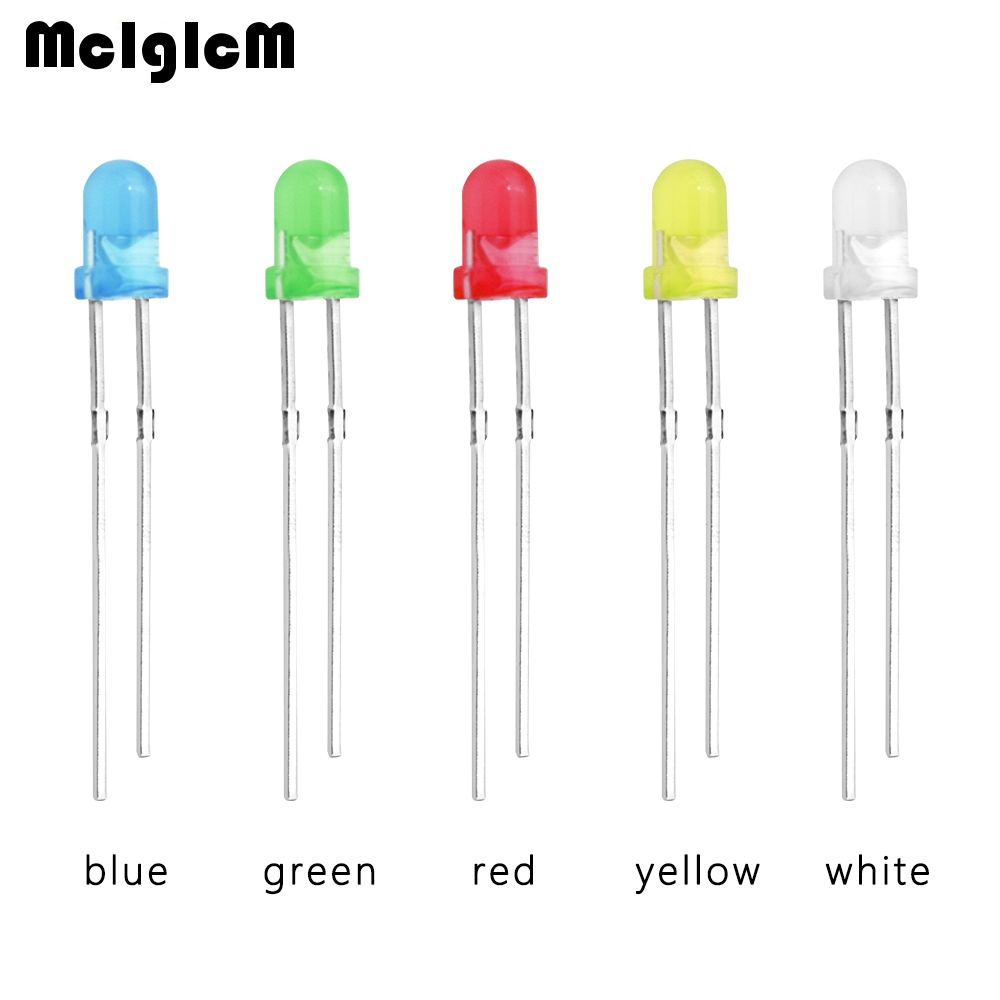 3mm LED Light White Yellow Red Green Blue Assorted Kit DIY | Shopee ...