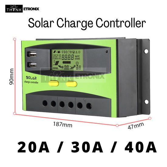 48V Solar Panel Charge Controller 20A 30A 40A PWM Battery Charger ...