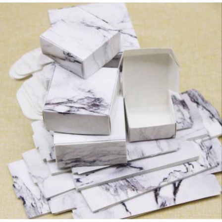 PH Based Square Marbled Paper Box Mailer Carton box Gift Box window for ...