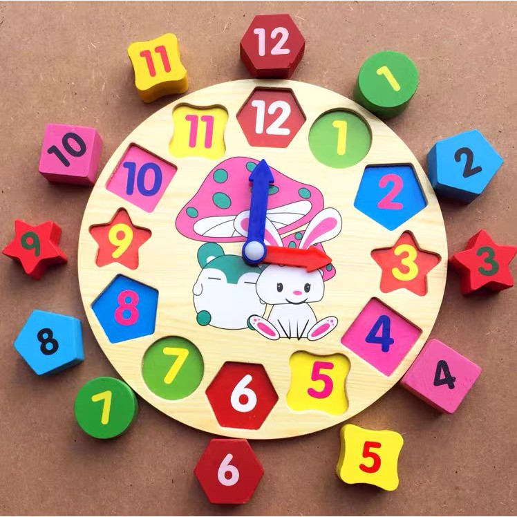 Digital Geometry Clock Wooden Toy | Shopee Philippines