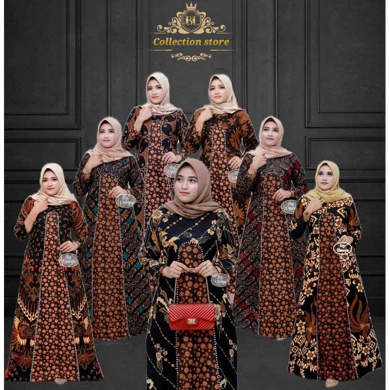 KATUN Robe Batik Dwi Genes Cotton Muslim Women Uniforms Premium Modern ...