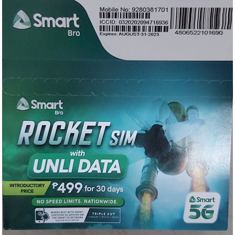 Rocket Sim Card for cellphone or pocket wifi , SIM CARD SMART 5G ...