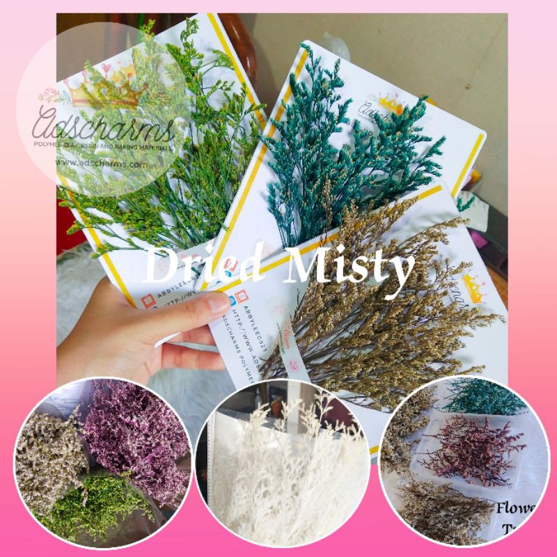 Dried Misty Real Flowers | Resin Flowers Jewelry | Dried Preserved ...