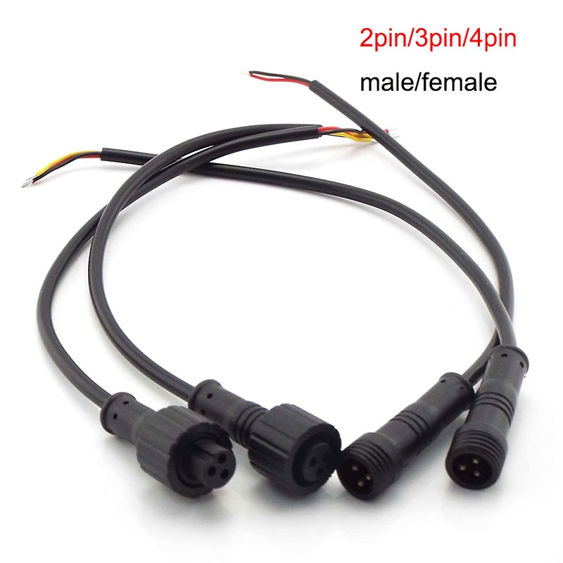 2 3 4 Pin IP65 Cable Wire Plug for LED Strips Male and Female Jack 20cm ...