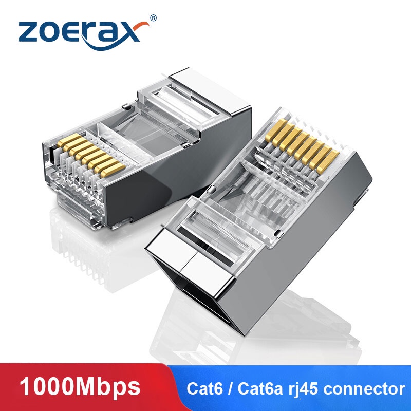 ZoeRax Cat6 /CAT6A RJ45 Connector 8P8C Modular Ethernet Cable Head Plug ...