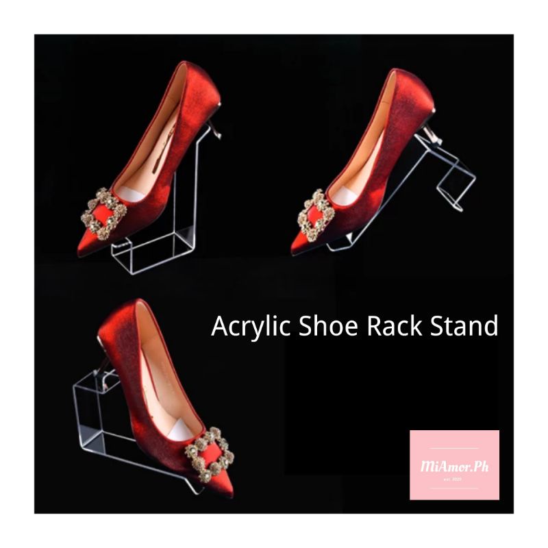Acrylic Clear Shoe Rack Stand Display Holder Shelf Slippers Sandals ...