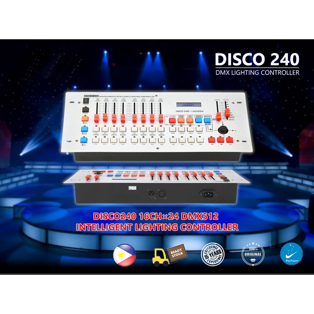 Disco 240 DMX Controller Stage light DMX Signal Console For XLR-3 Led Par Moving Head DJ Light ...