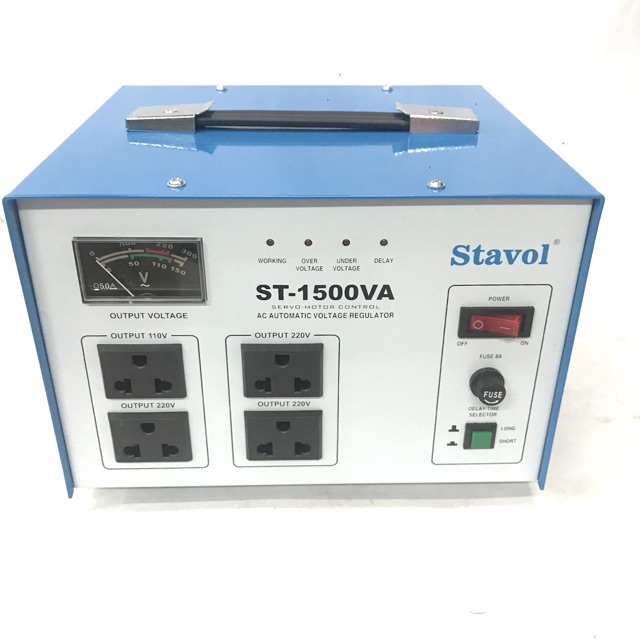 STAVOL AVR ST 1500VA 1500 WATTS SERVO MOTOR W/ TIME DELAY | Shopee ...