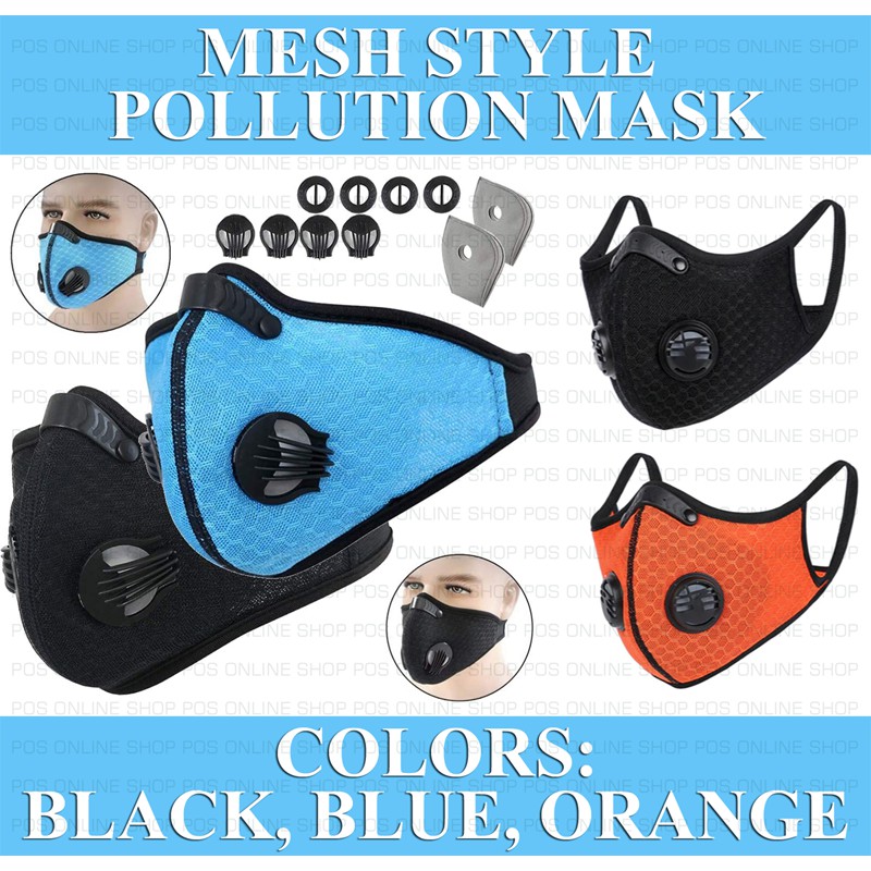 TRAVEL POLLUTION MASK SPORTS OUTDOOR MOTORCYCLE BIKE CYCLING MESH STYLE ...
