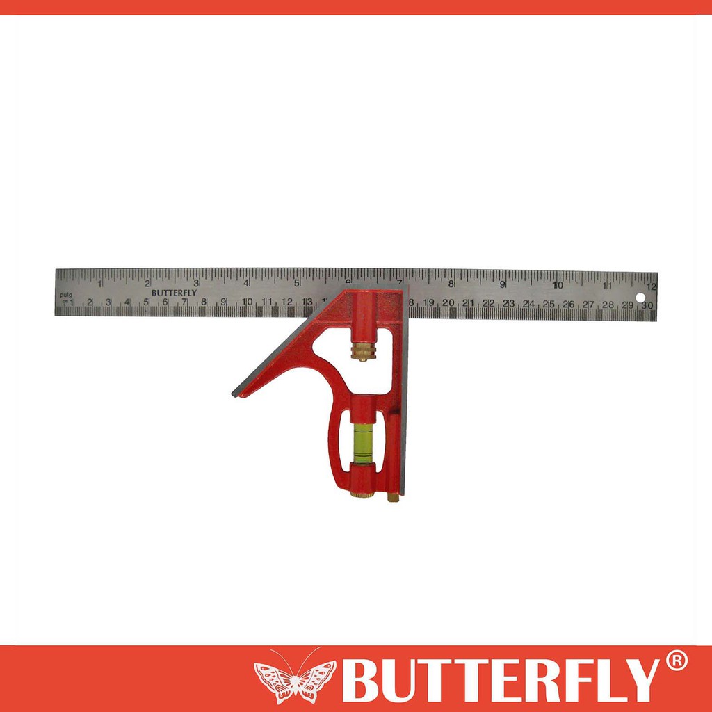 BUTTERFLY Tools Adjustable Combination T Square Angle Ruler Guide ...