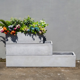 Cement Flower Box Rectangular Flower Pot Extra Large Magnesium Clay ...