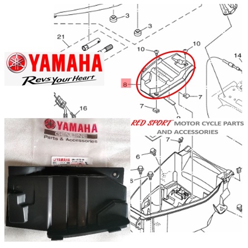 YAMAHA GENUINE Cover Battery for Mio i 125 / mio i 125s | Shopee ...