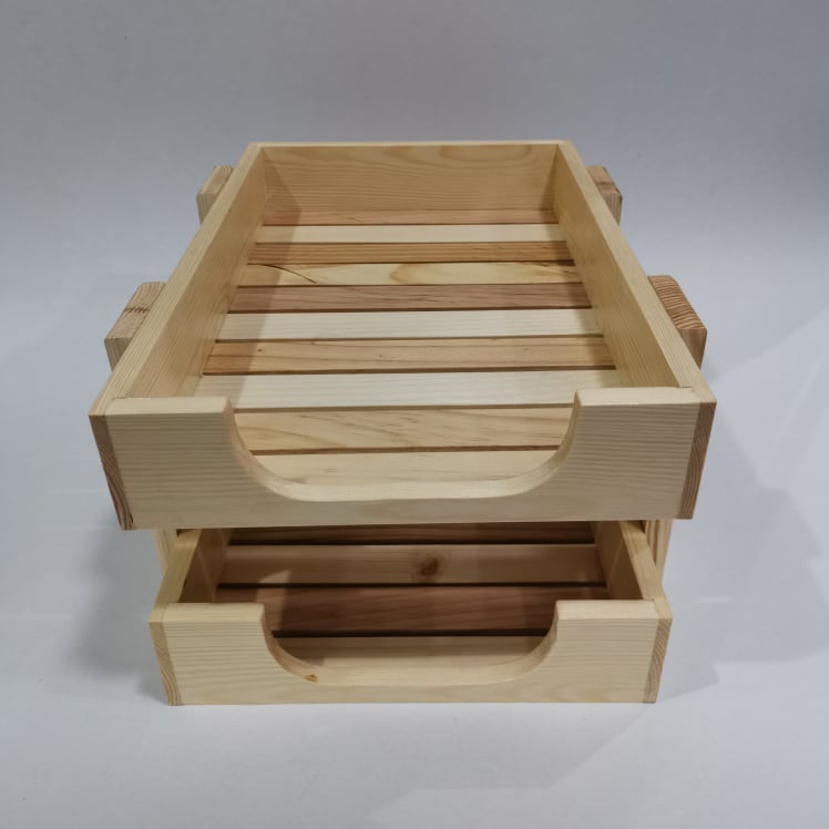 2 Layer Wooden Paper Tray/Letter Tray/Desk Paper Tray/Document Tray ...