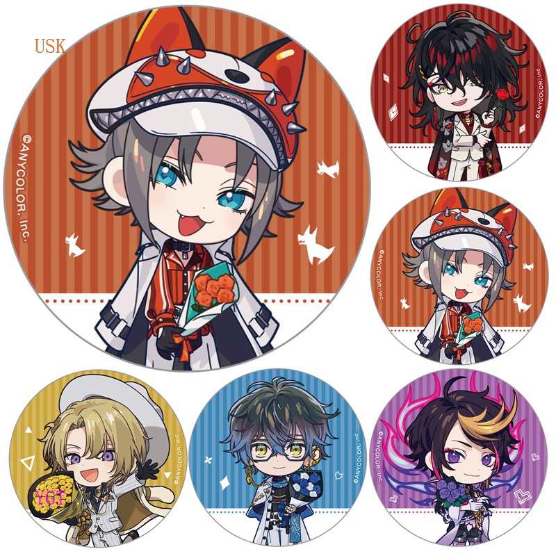 USK VTuber Luxiem Cosplay Badge Anime Accessories Ike Eveland Vox Akuma ...