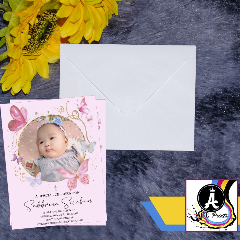 FREE Envelope Invitation Card for Christening / Baptism Glossy | Shopee ...