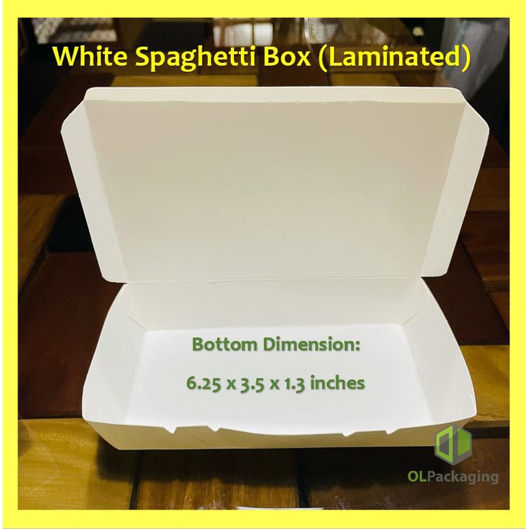 50pcs White & Brown Spaghetti Box (Laminated) | Shopee Philippines