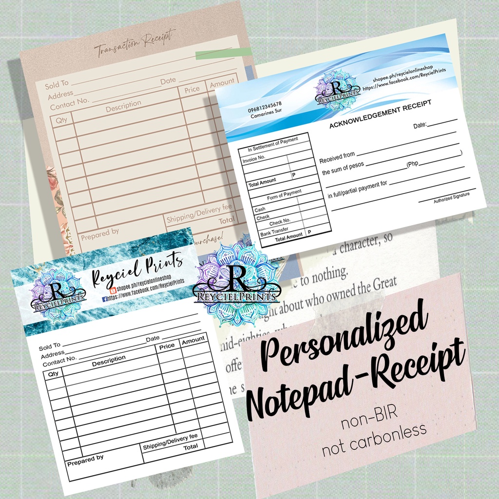 PERSONALIZED NOTEPAD RECEIPT MEMO PAD NON BIR | Shopee Philippines