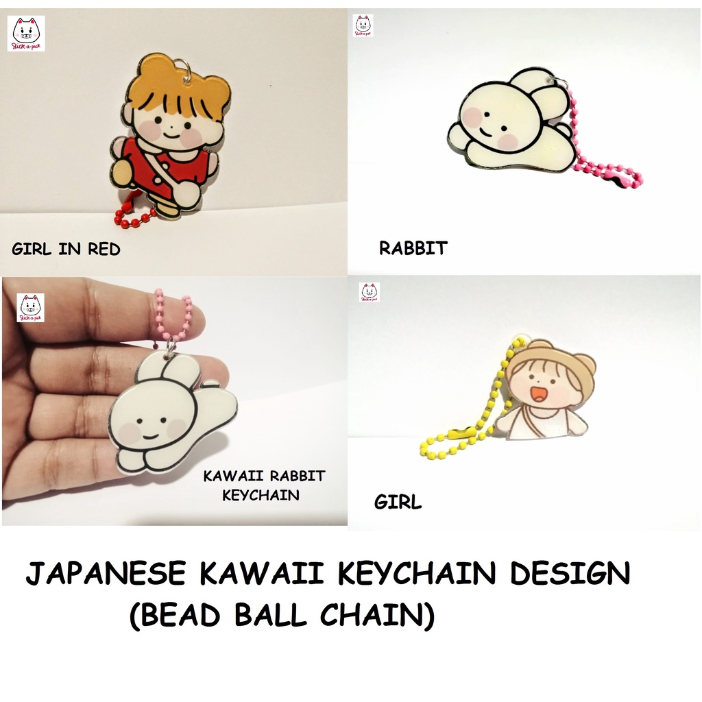 JAPANESE KAWAII GIRL AND RABBIT KEYCHAIN | Shopee Philippines