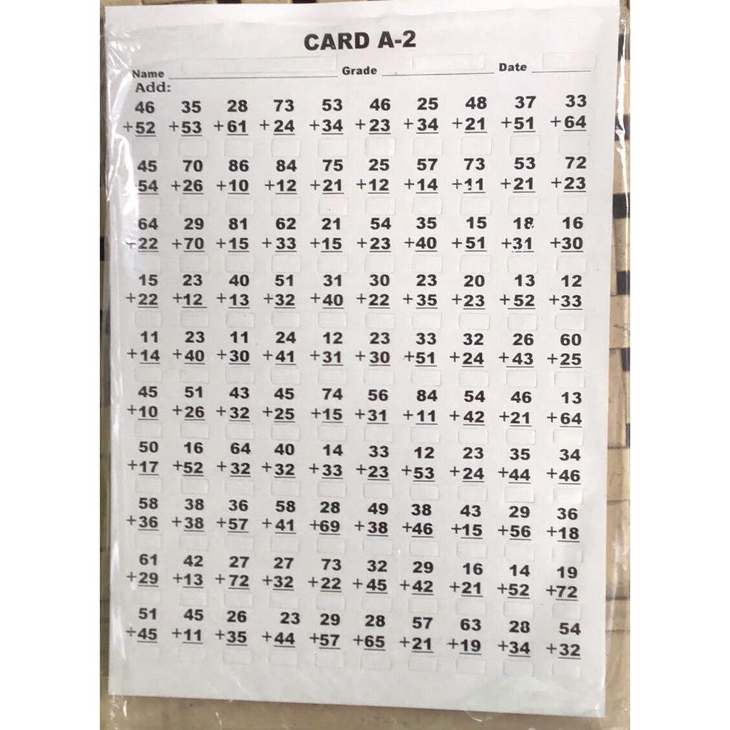 Window Drill Cards A2 S2 M2 D2 Shopee Philippines
