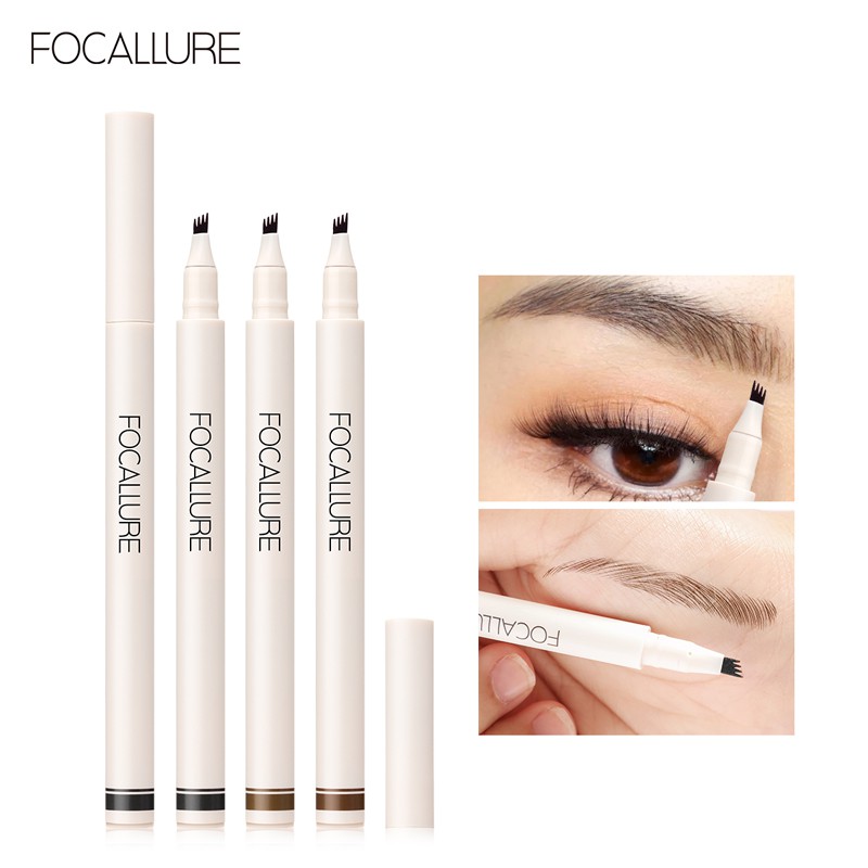 FOCALLURE 4 Fork Liquid Eyebrow Pencil Dark Brown Waterproof Eye Brow ...