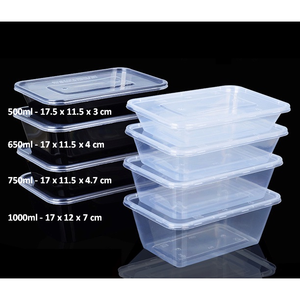 [10pcs] Rectangular Microwavable Container 500ml/650ml/750ml/1000ml | Shopee Philippines