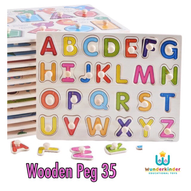 Wooden Alphabet Puzzle Peg | Shopee Philippines
