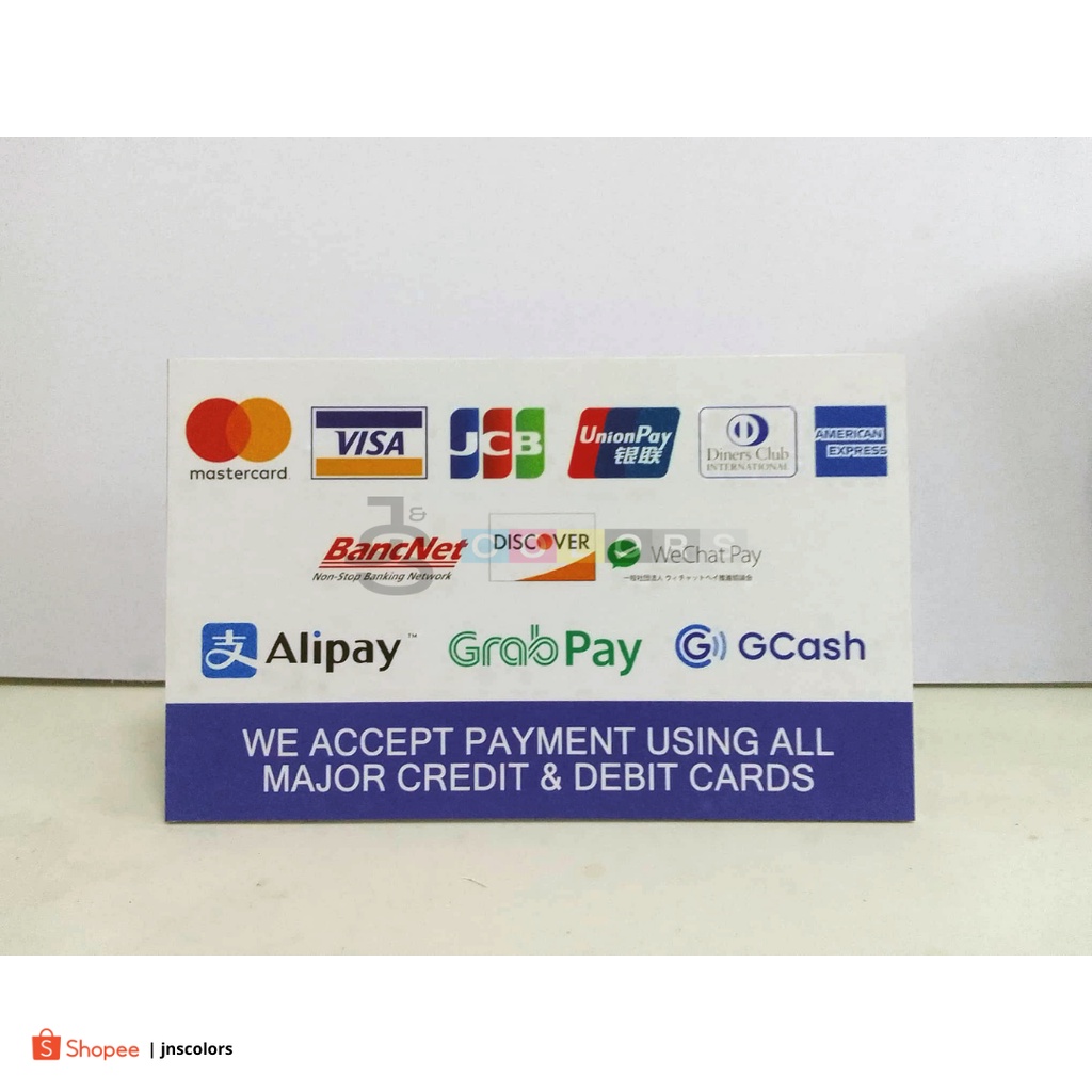 Accepted Payment Method Display Board | Shopee Philippines