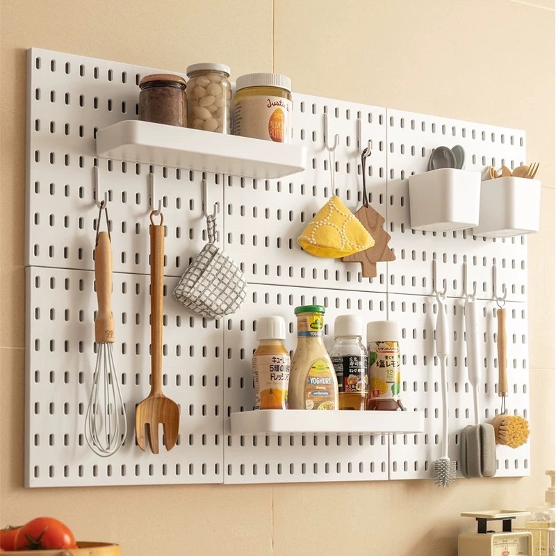 Pegboard Rack DIY Kitchen Rack Desk Organizer Spice Rack Sundries ...