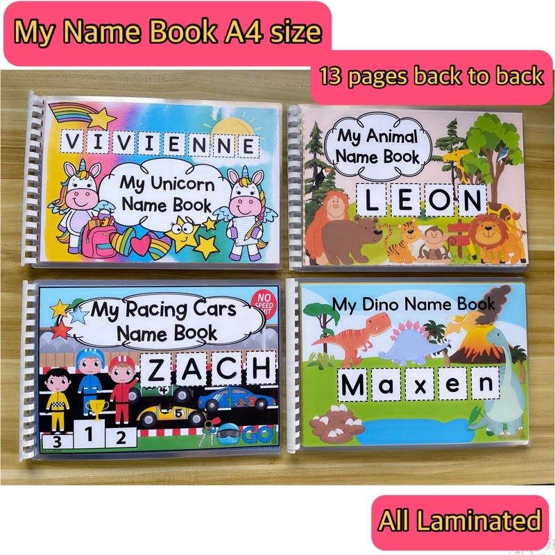 My Name Book Personalize (All Laminated A4 size | Shopee Philippines