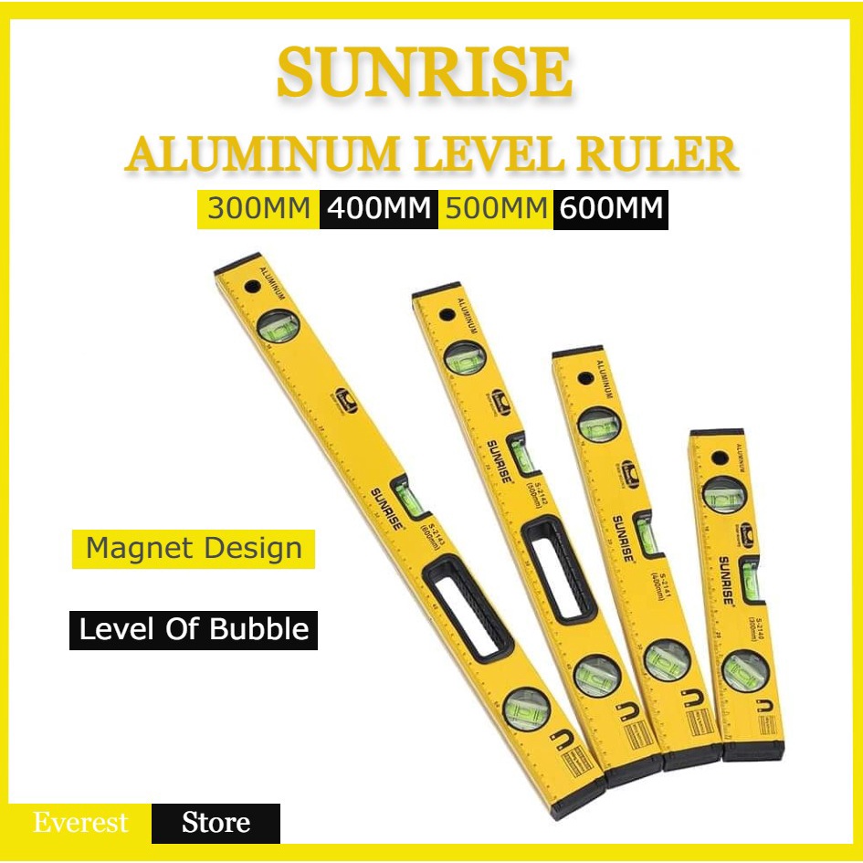 Sunrise Aluminum Level Ruler Magnet Design Level Of Bubble 300MM/400MM ...