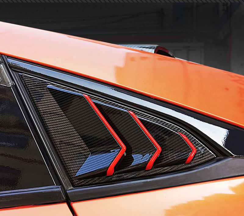 Honda civic fc 2016 - 2020 rear triangle cover carbon windows trim ...