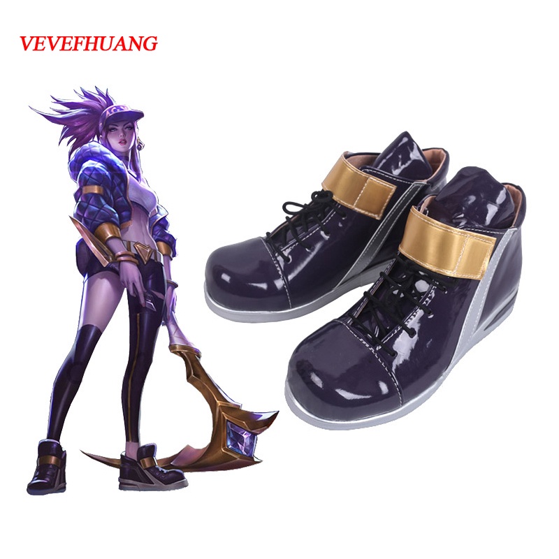 VEVEFHUANG KDA Akali Cosplay Shoes LOL AKALI Cosplay Women Shoes Game ...