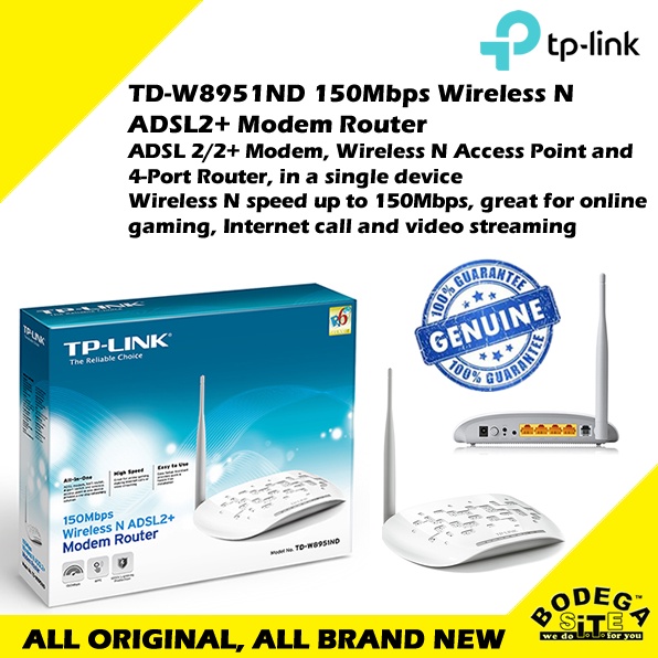 TD-W8951ND 150Mbps Wireless N ADSL2+ Modem Router ADSL 2/2+ Modem ...