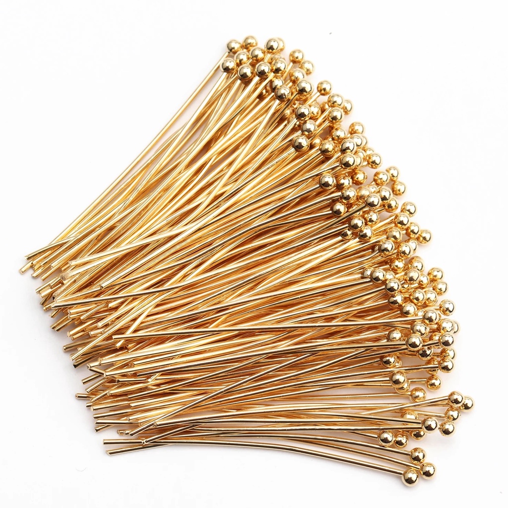 100Pcs/Lot Stainless Steel Metal Ball Head Pins / Gold Plated Pins ...