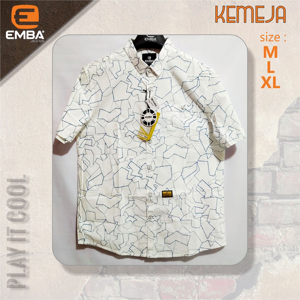 KEMEJA Emba JEANS ORIGINAL AGKE-081 Casual Shirt | Shopee Philippines