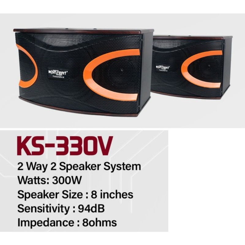 KONZERT KS-330V KARAOKE SPEAKER SYSTEM 300W 2-WAY | Shopee Philippines
