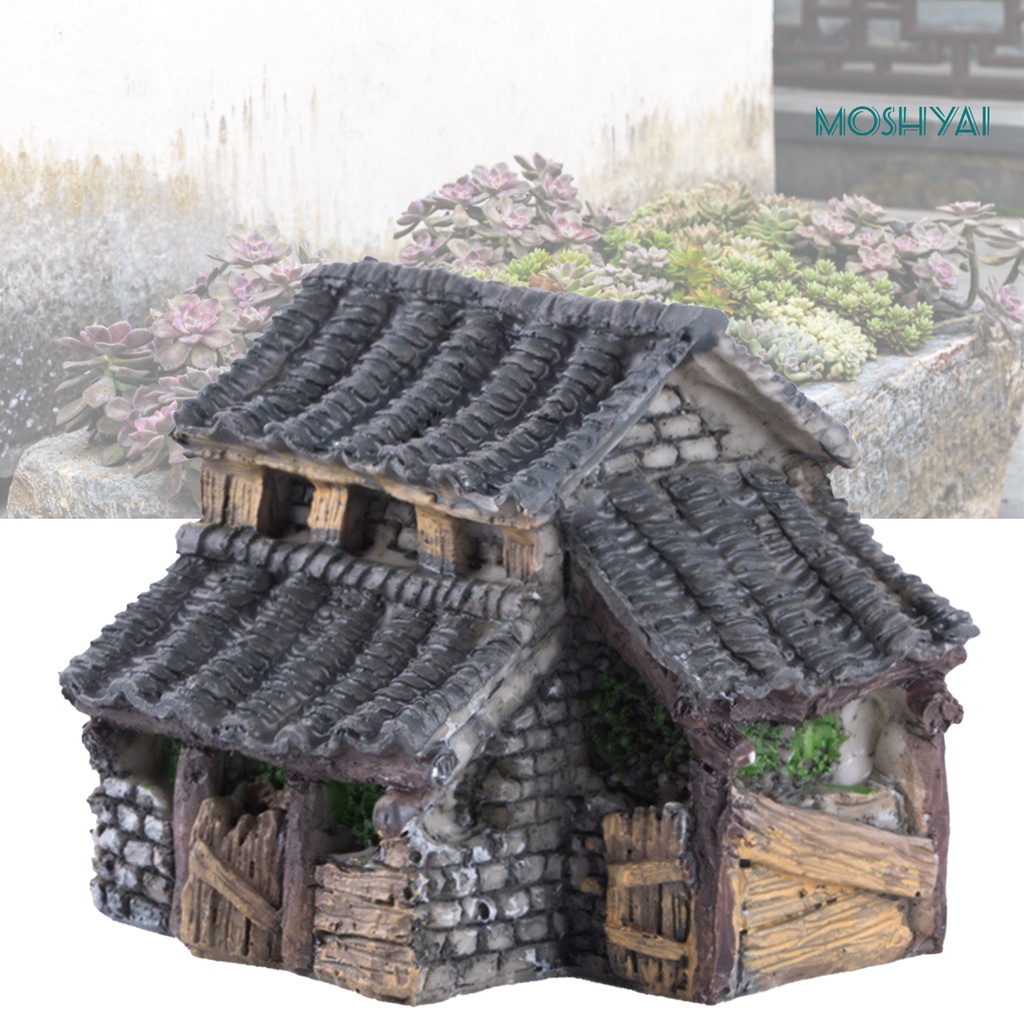 Small House Eco-friendly Fall Resistant Resin Mini House Model Statue ...