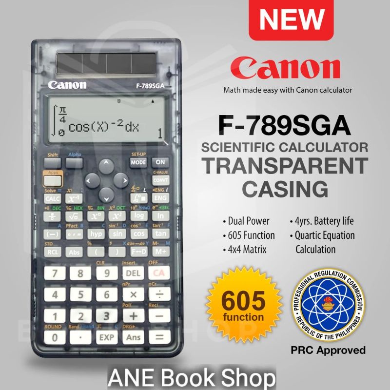 AUTHENTIC Canon F-789SGA Calculator (Transparent Color) | Shopee ...