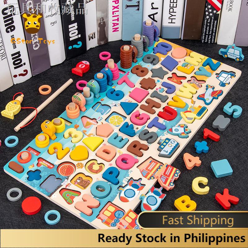 Magic book Montessori Wooden Number Letter Math Board Early Alphabet ...