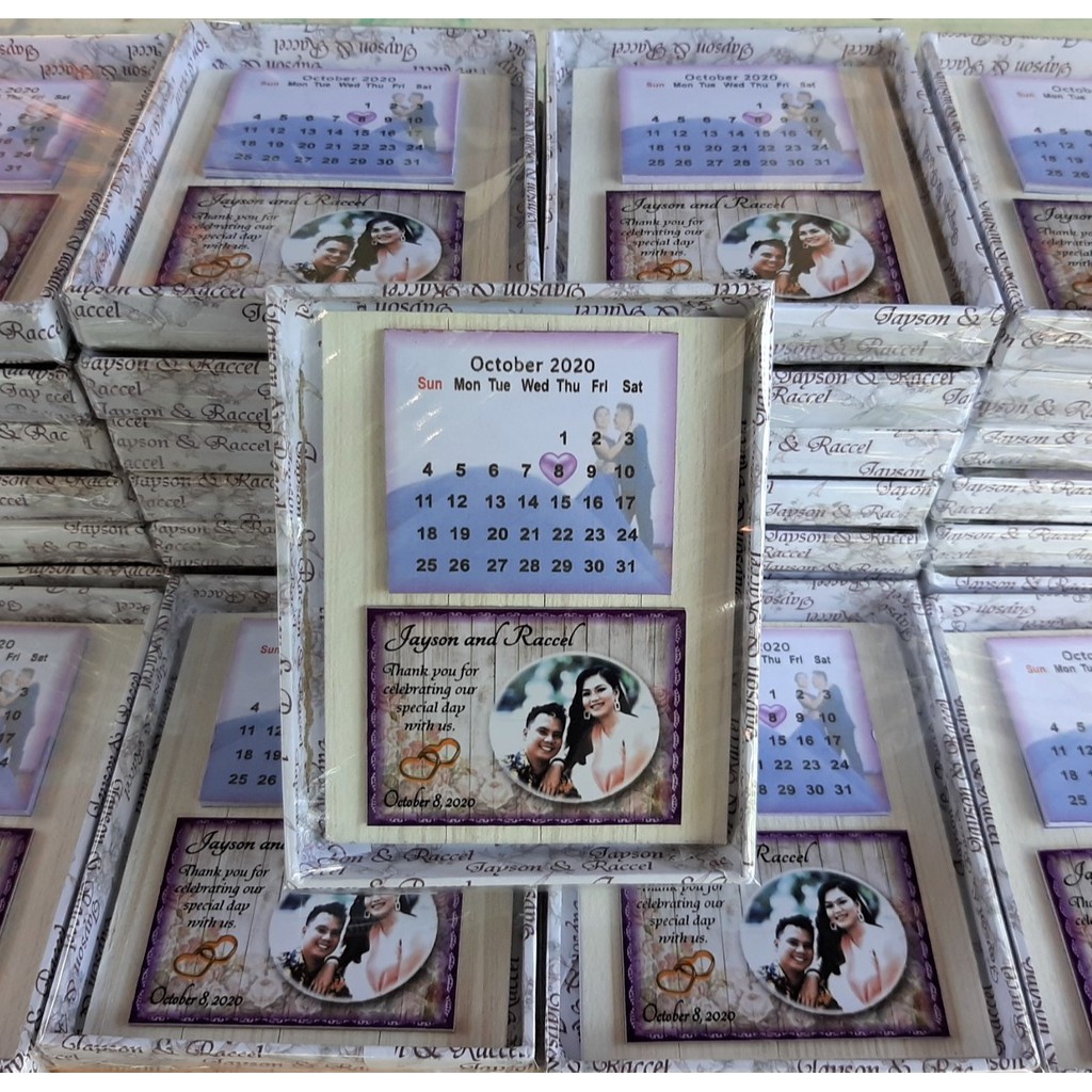 Personalized Year Round Calendar Wedding Souvenir With Box | Shopee ...