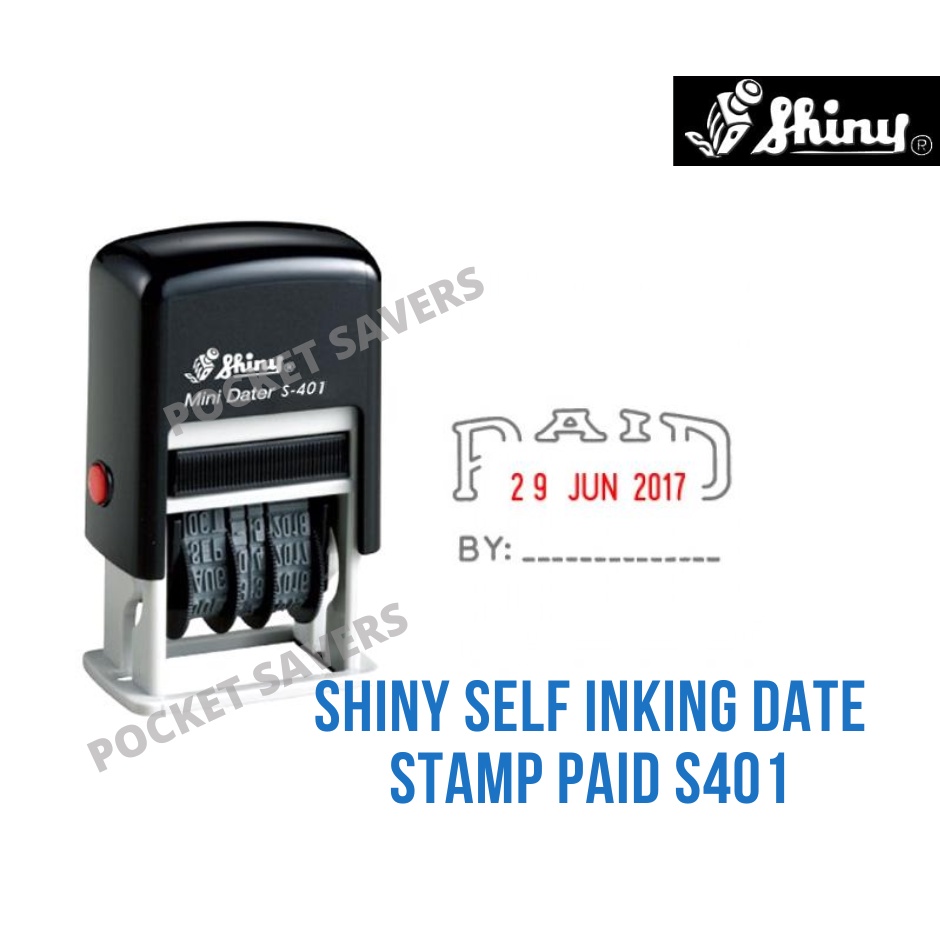 SHINY Self-Inking Dater S-401 (Paid) S-402 (Received) (Durable, Stamp ... SHINY Self-Inking Dater S-401 (Paid) S-402 (Received) (Durable, Stamp ...
