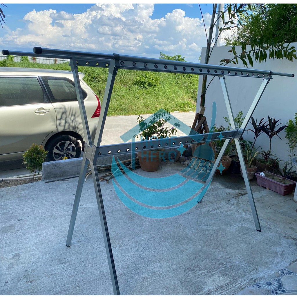 Wind Proof NON-RUST Foldable Laundry Drying Rack (Sampayan) | Shopee ...