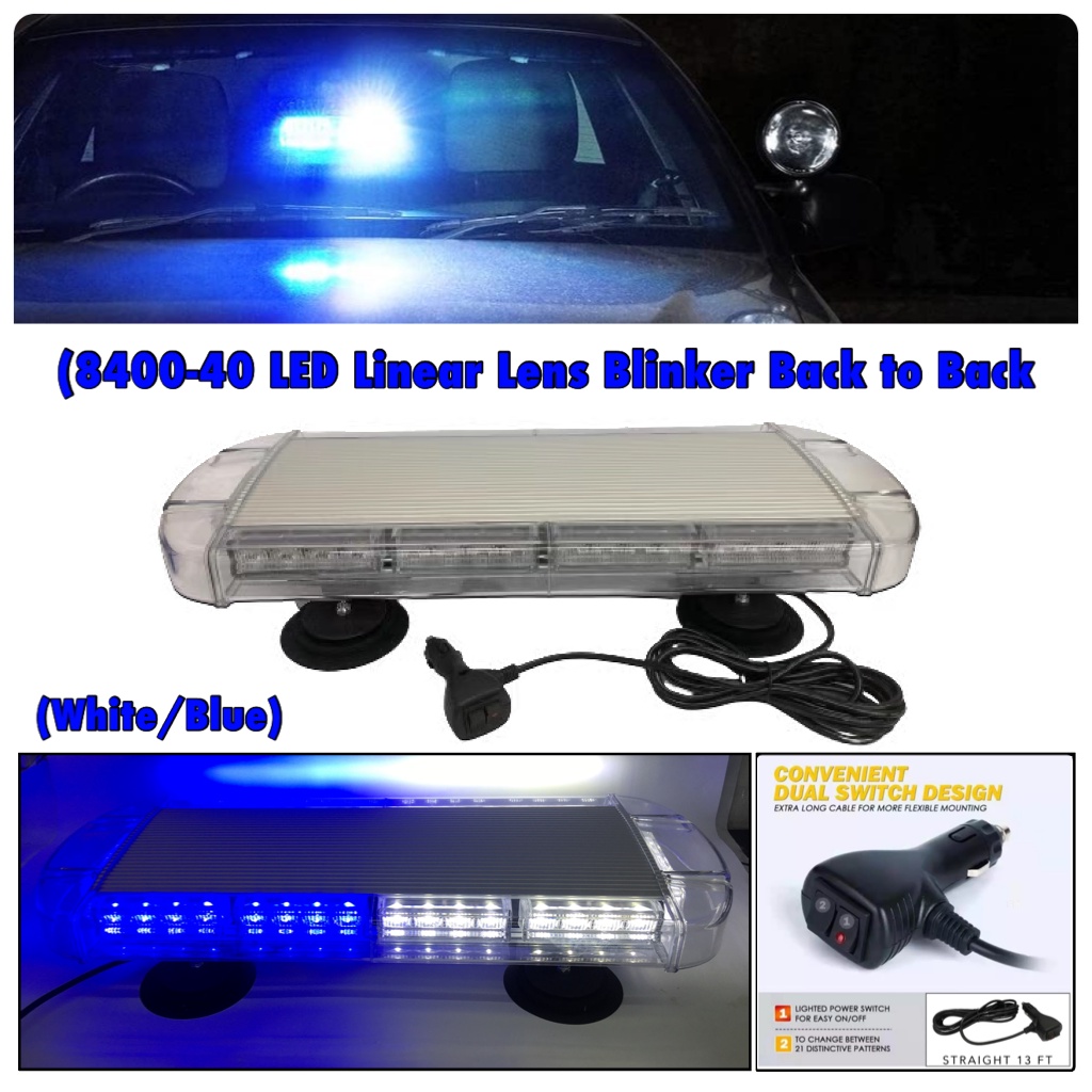 OAPC 40 LED LINEAR LENS POLICE BLINKER ROOF MOUNTED LIGHT BACK TO BACK ...