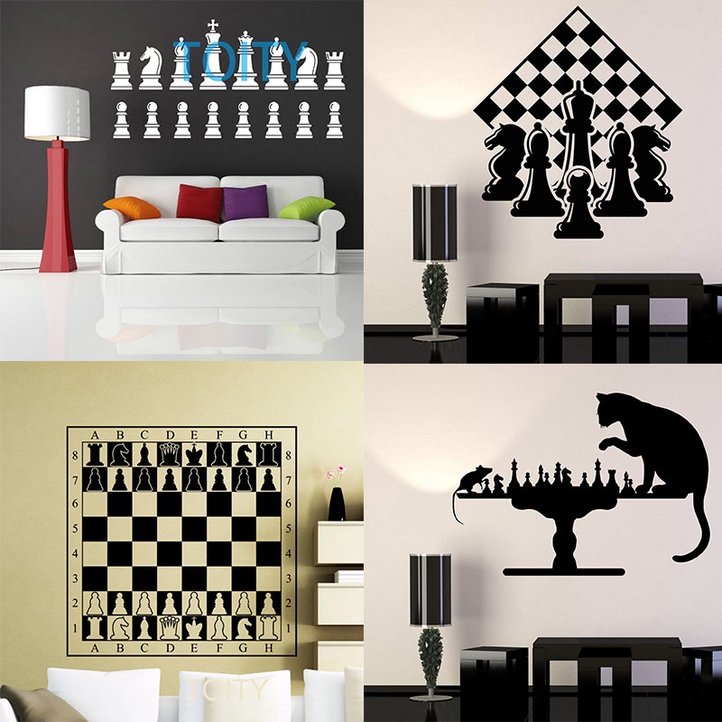Wall Decal Chess Piece Club Chessboard Intellectual Game Vinyl Stickers ...