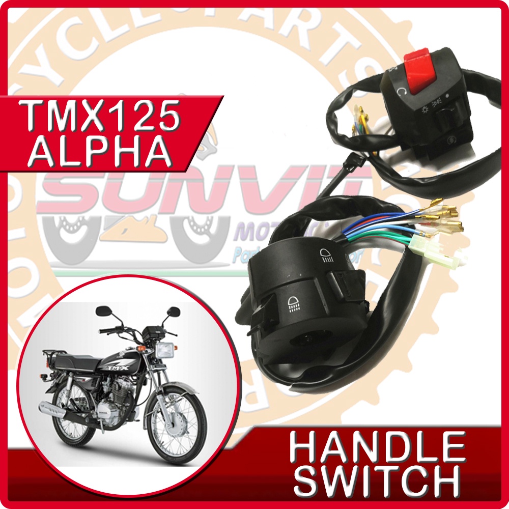 MOTORCYCLE HANDLE SWITCH TMX 125 ALPHA SET/ LEFT HAND- DOMINO/KHC ...