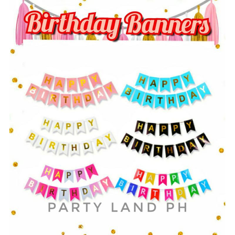 DIY Happy Birthday Banner Banderitas Garland Party Decoration | Shopee ...